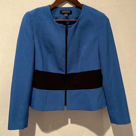 Kasper | Jackets & Coats | Kasper Zip Front Career Lined Jacket Blazer ...